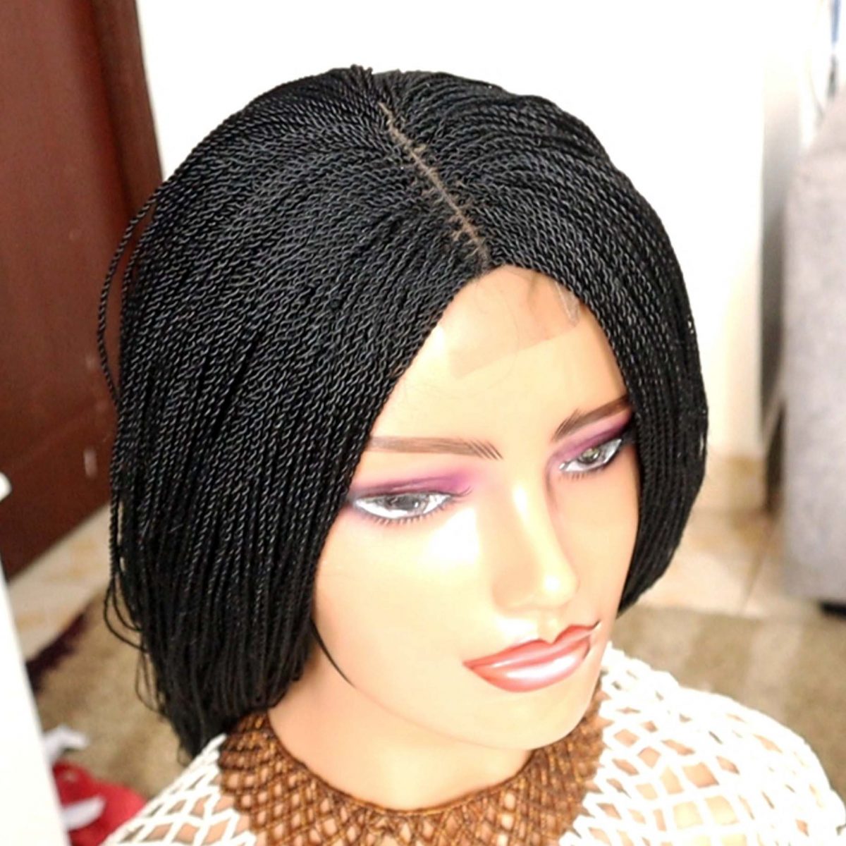 Short Kinky Twisted Wig black TW004 - Shana Global